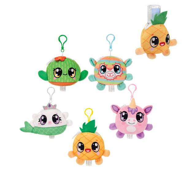 CLEAN CRITTERS TREND - 3.5IN 5 ASST. PLUSH SANITIZER HOLDER KEYCLIP ...