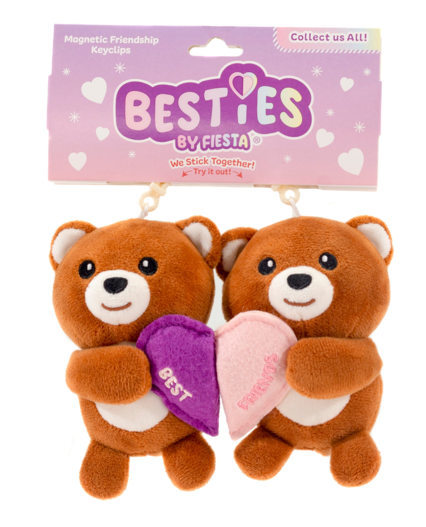 BESTIES - 5.5IN H BROWN BEARS WITH MAGNET HEART - Fiesta Toy