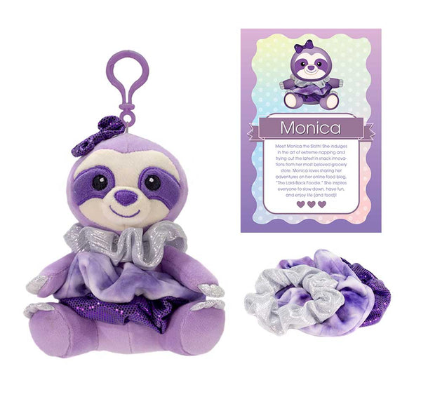 SCRUNCH BUNCH - 6IN Sloth Keyclip - Fiesta Toy