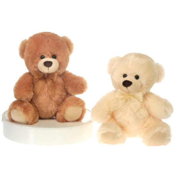 10IN 2 ASST. SITTING BEARS WITH RIBBON - Fiesta Toy